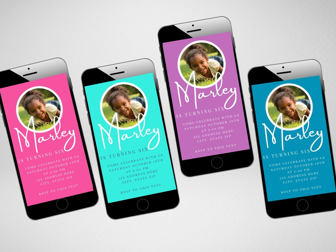 Editable Birthday Evite Text Invitation Gender Neutral - Etsy