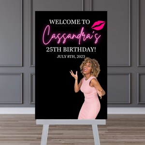 Neon Editable Birthday Sign Template, Editable Birthday Sign, Birthday ...