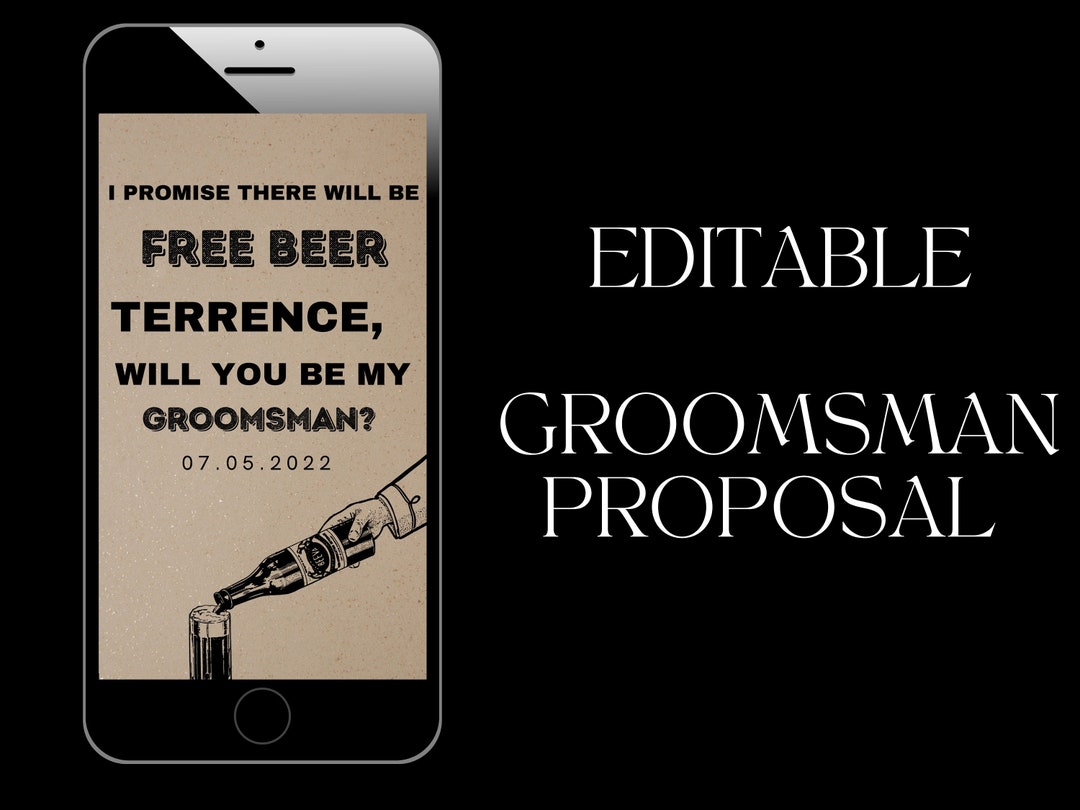 Editable Groomsman Proposal, Best Man Proposal, Proposal Template, Will ...