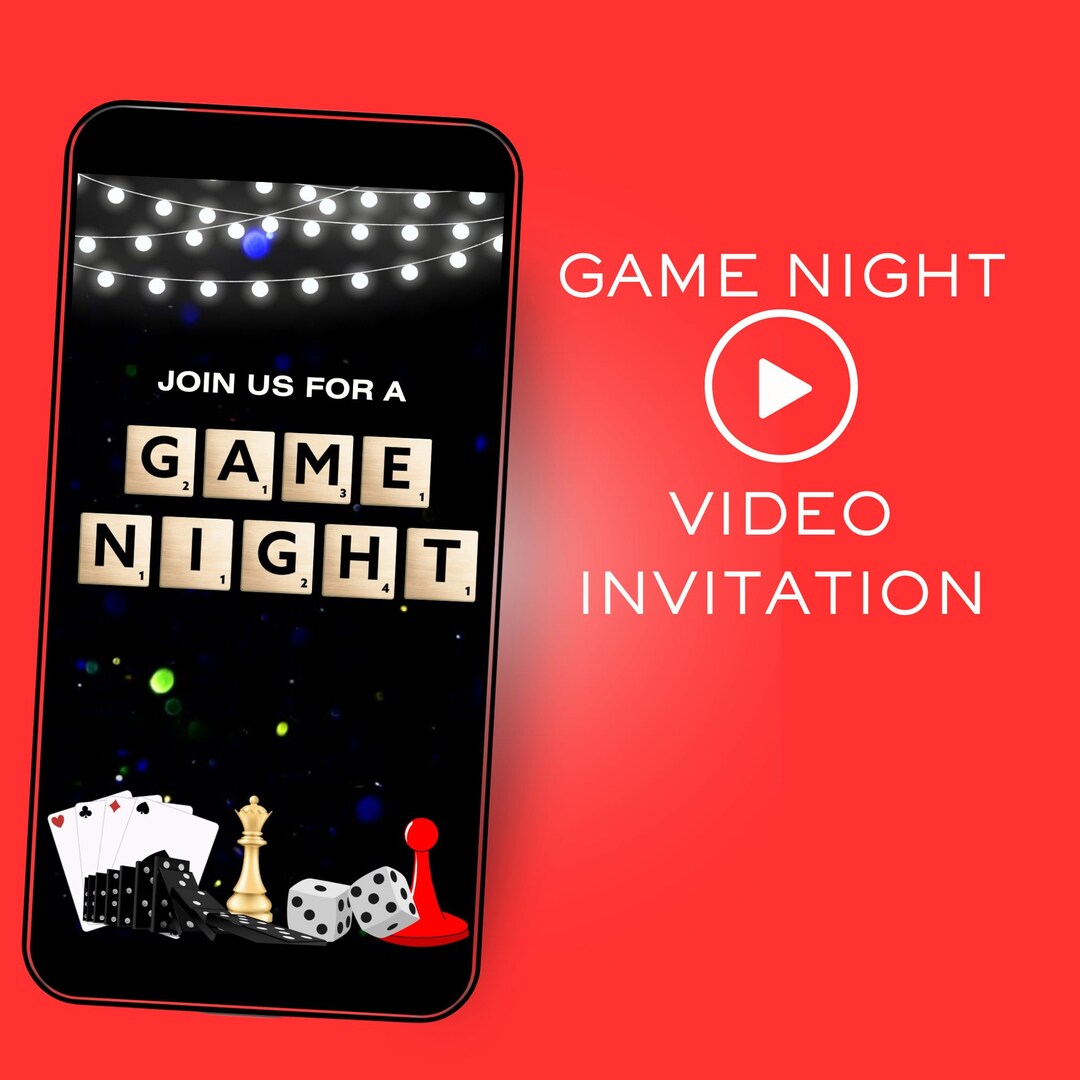 Video Game Night Invite, Game Night Invitation, Game Theme Party, Board ...
