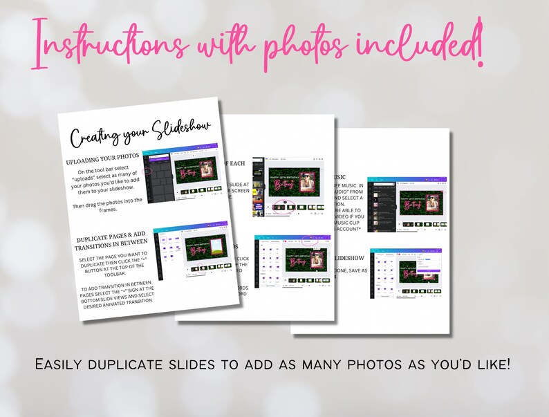 Slideshow Template, Creat Your Own Slideshow, Canva Template, Canva ...