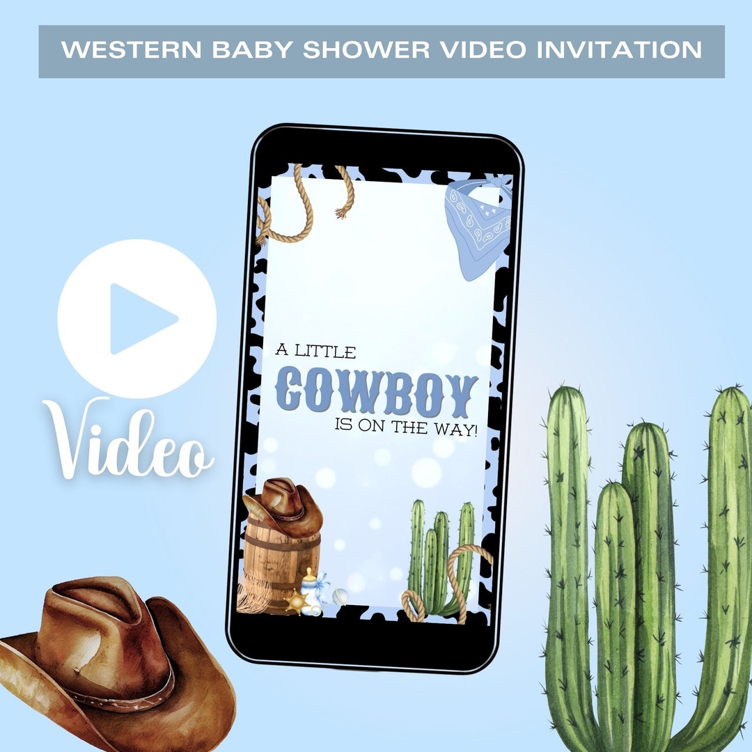 A Little Cowboy Baby Shower, Cowboy Baby Shower Invitation, Western ...