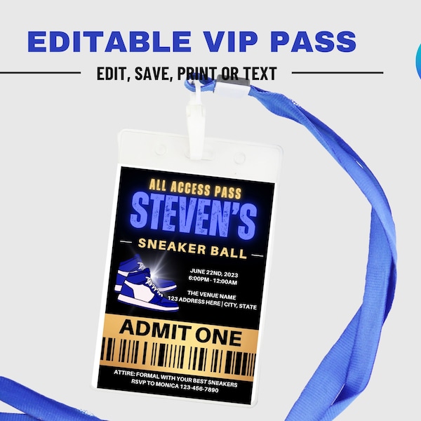 Sneaker Ball Ticket Template - Etsy