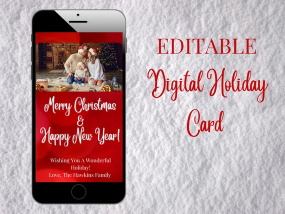 Editable Holiday Card Text Digital Christmas Card Text | Etsy