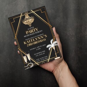 Roaring 1920 Invitation Template, Gatsby Birthday Evite, Gatsby ...