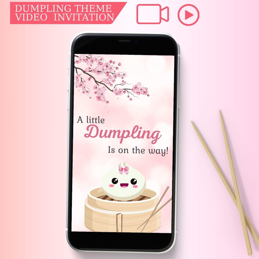 Little Dumpling Theme Baby Shower Video Invitation, A Little Dumpling ...