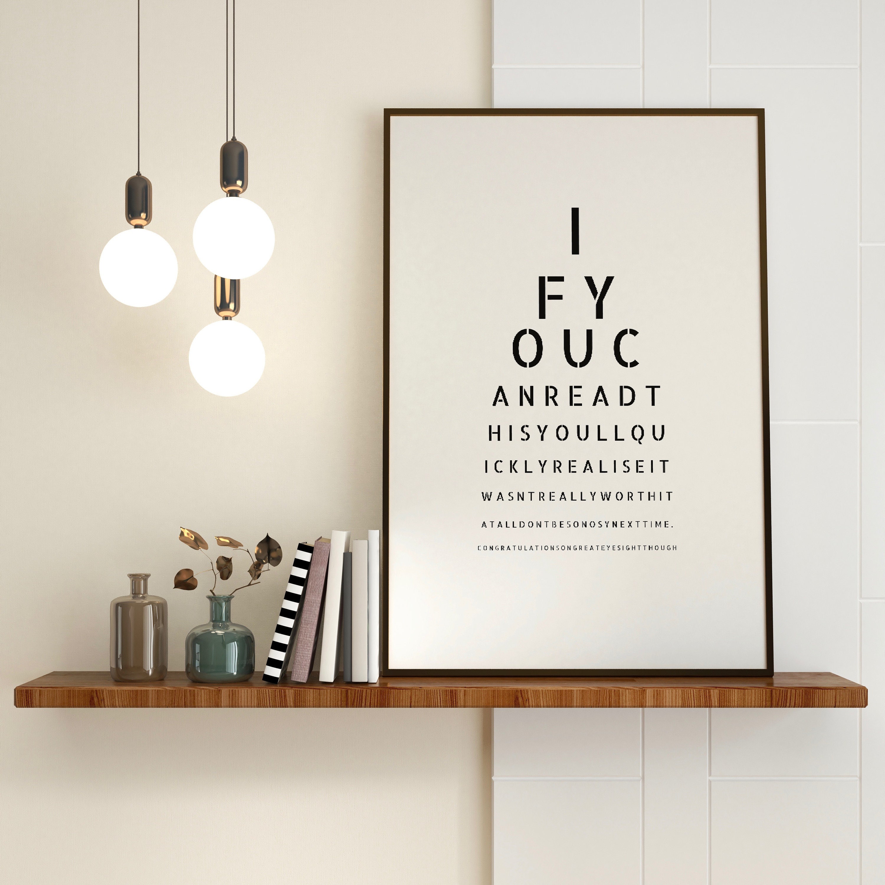 Humorous Eye Test Poster | DIGITAL DOWNLOAD | Home Decor Wall Art | Don ...