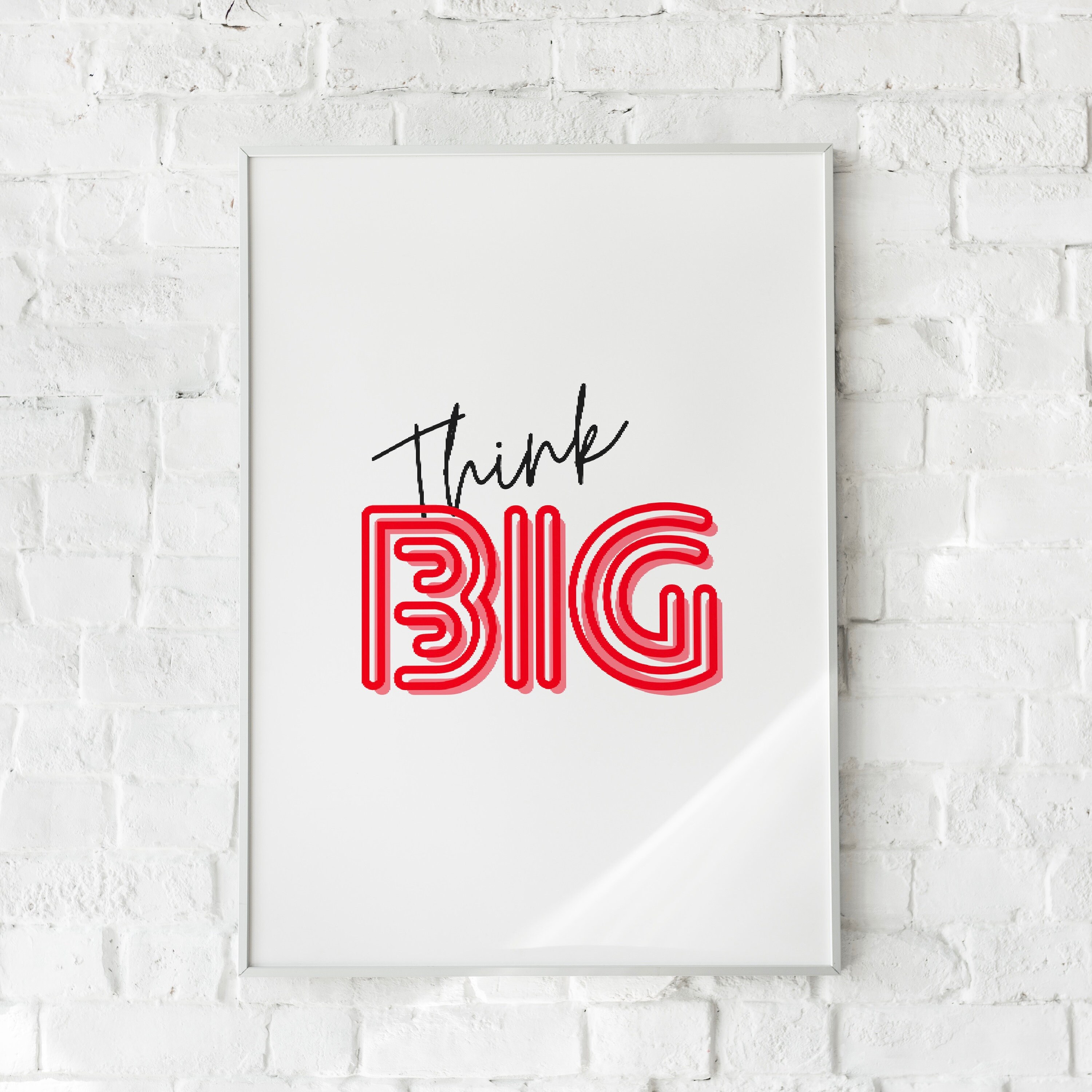 Think BIG Bold Lettering Poster | PHYSICAL PRINT | Fun Home Decor ...