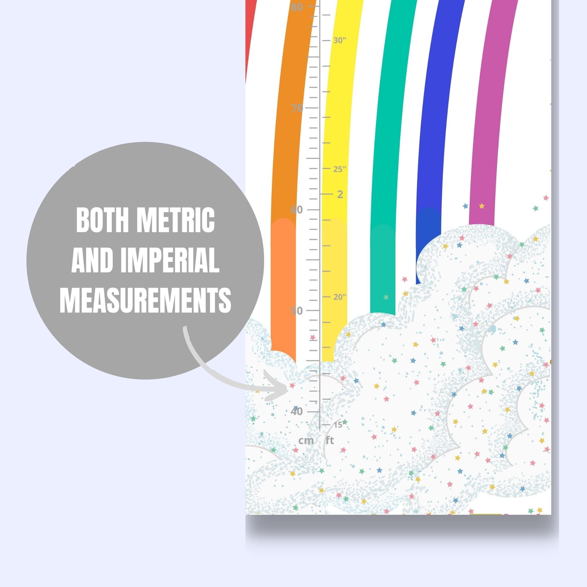 Rainbow Height Chart Personalised Wooden Growth Ruler - Etsy