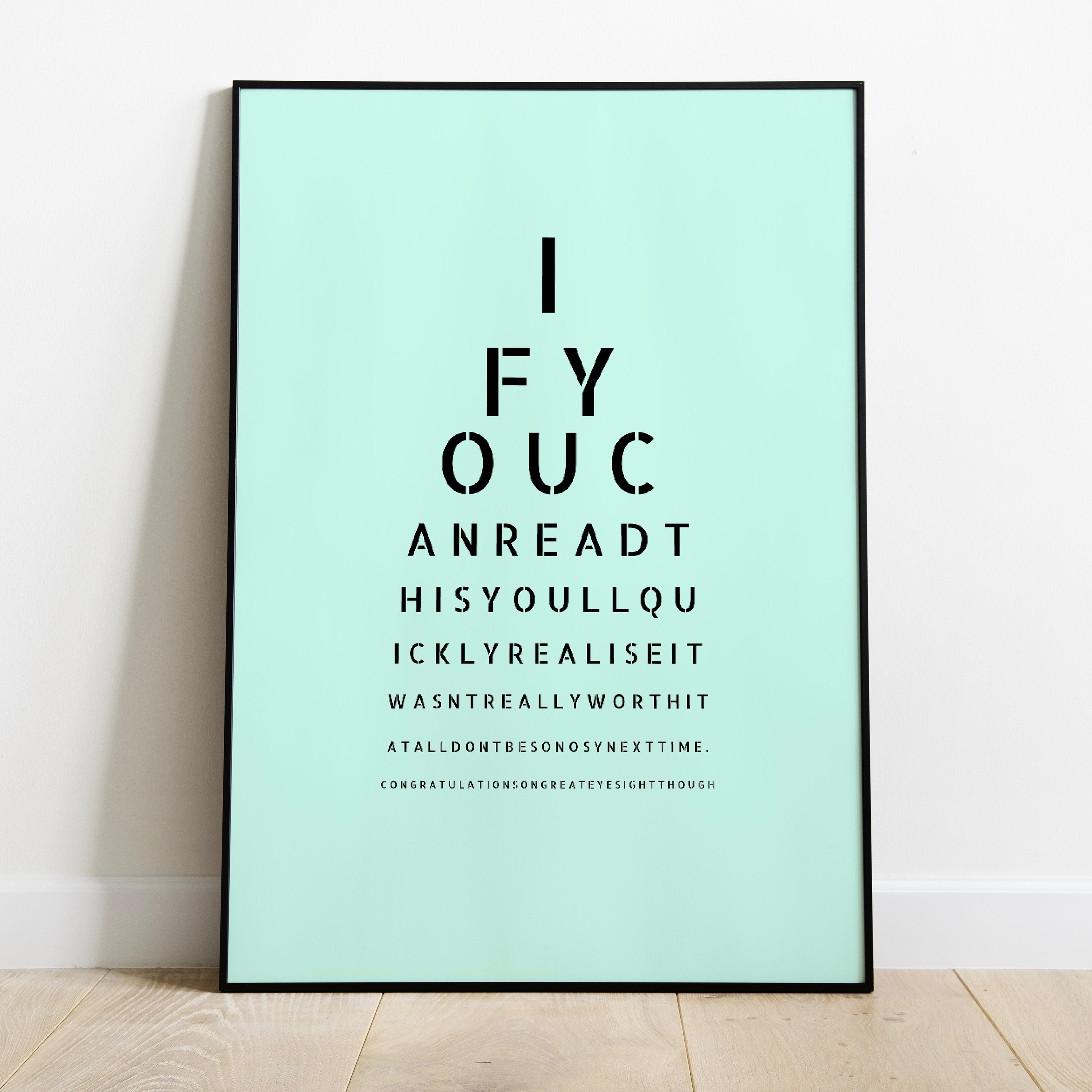Humorous Eye Test Poster DIGITAL DOWNLOAD Home Decor Wall - Etsy