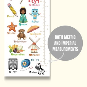 Alphabet Height Chart | Personalised Growth Ruler | Giant Measuring ...