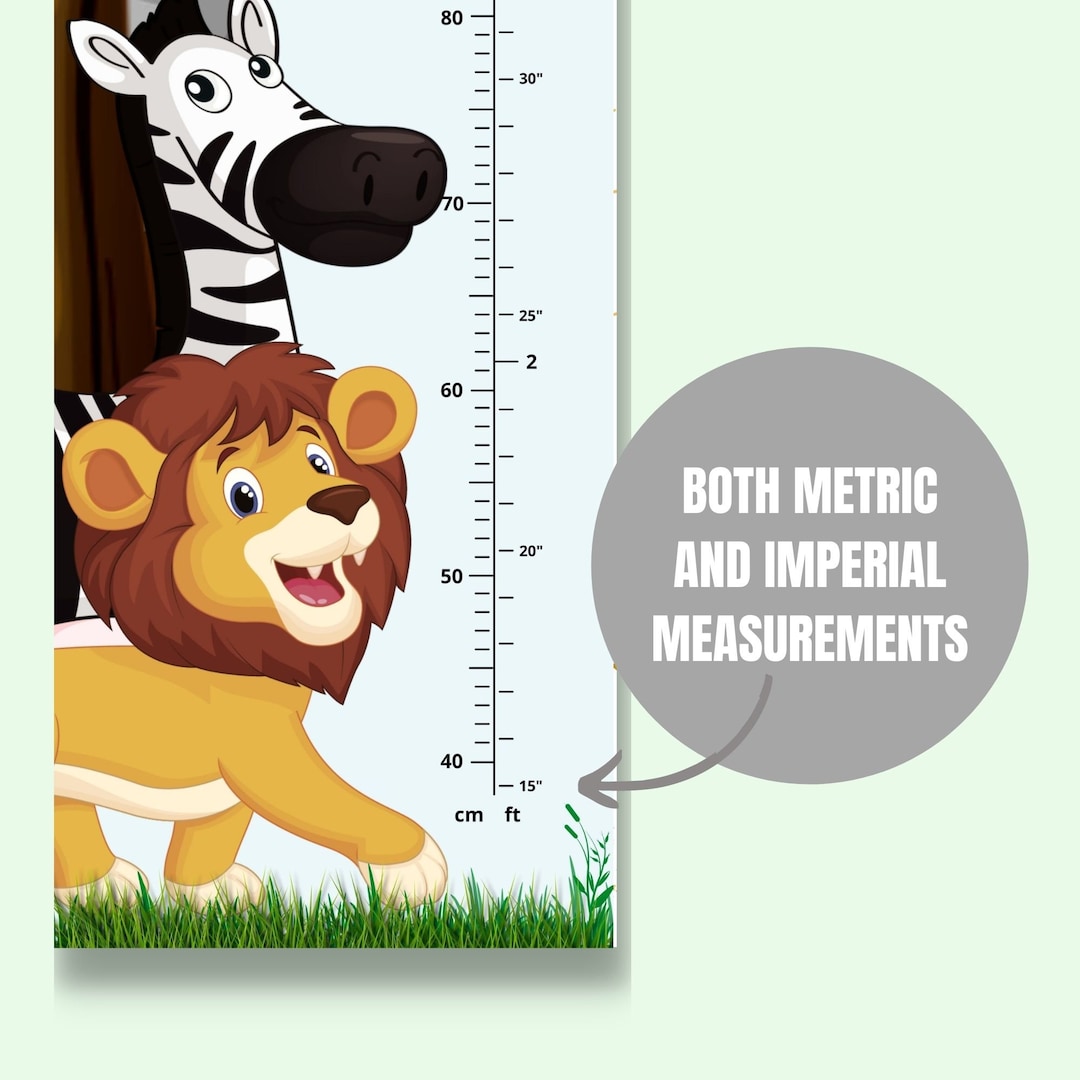 Jungle and Safari Animal Height Chart | Child's Bedroom Accessories ...