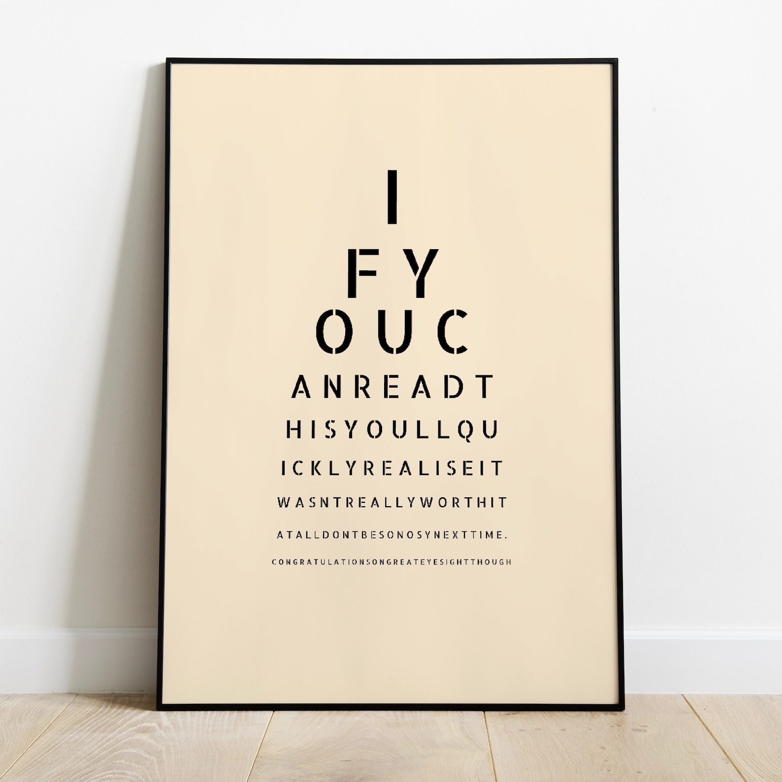 Humorous Eye Test Poster | DIGITAL DOWNLOAD | Home Decor Wall Art | Don ...