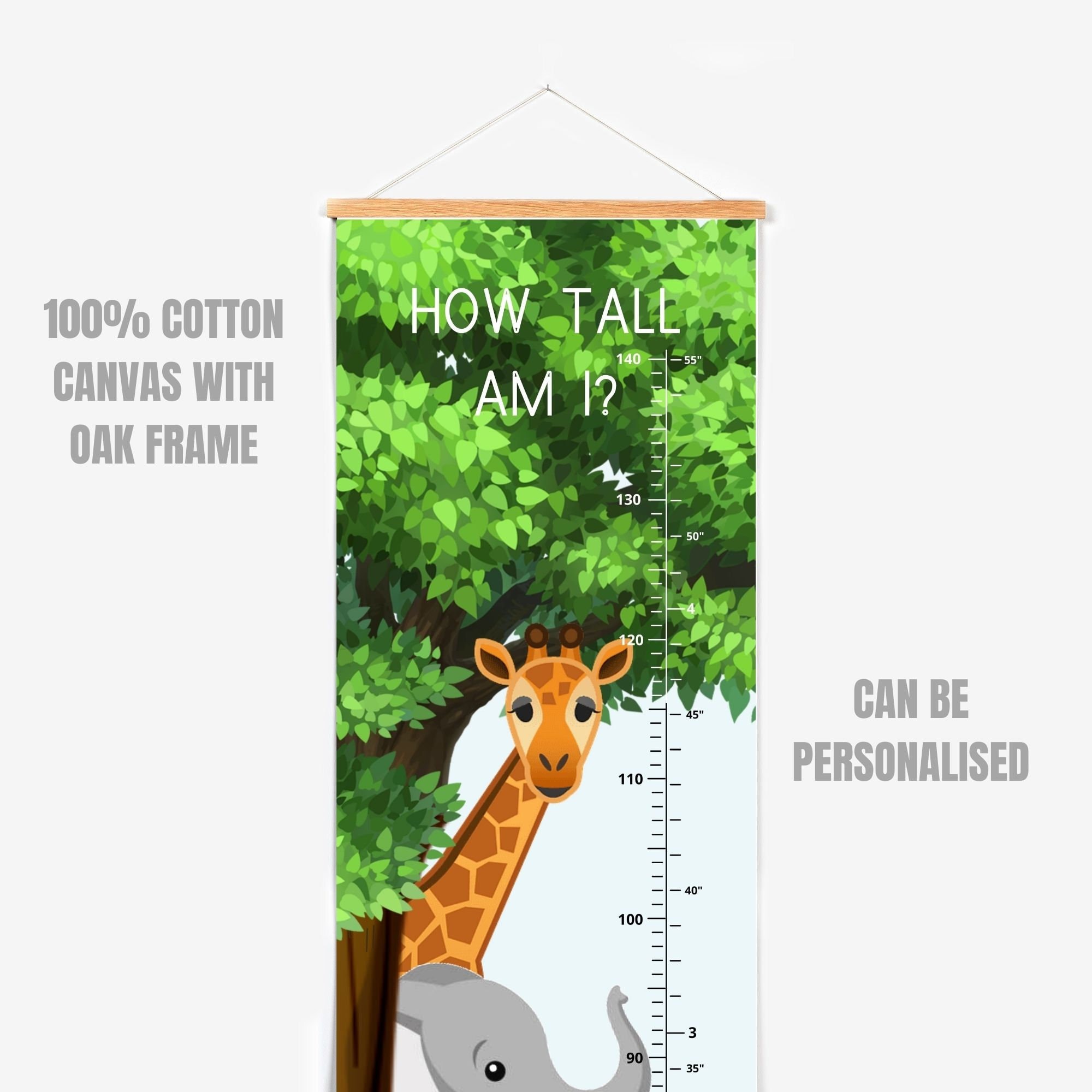 Jungle and Safari Animal Height Chart Child's Bedroom - Etsy