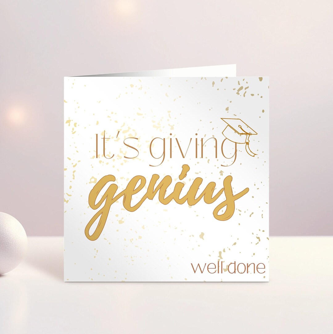 It's Giving Genius | Graduation Card | Passed Exams - Etsy