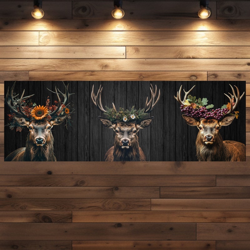 Leinwandbild hirsch - Etsy.de