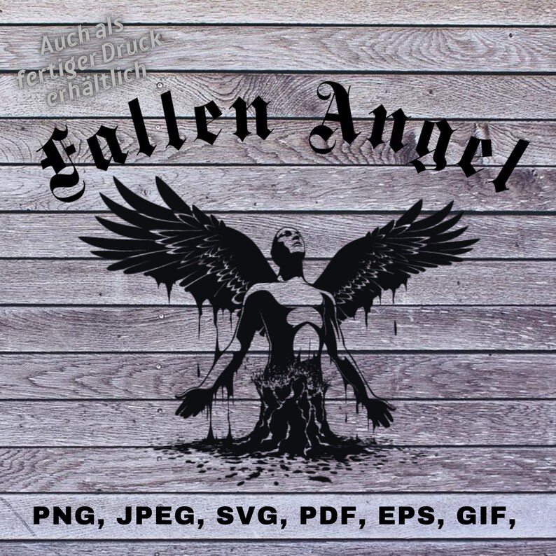 Fallen Angel SVG File for Cricut Engel Design Tshirt Designs | Etsy ...