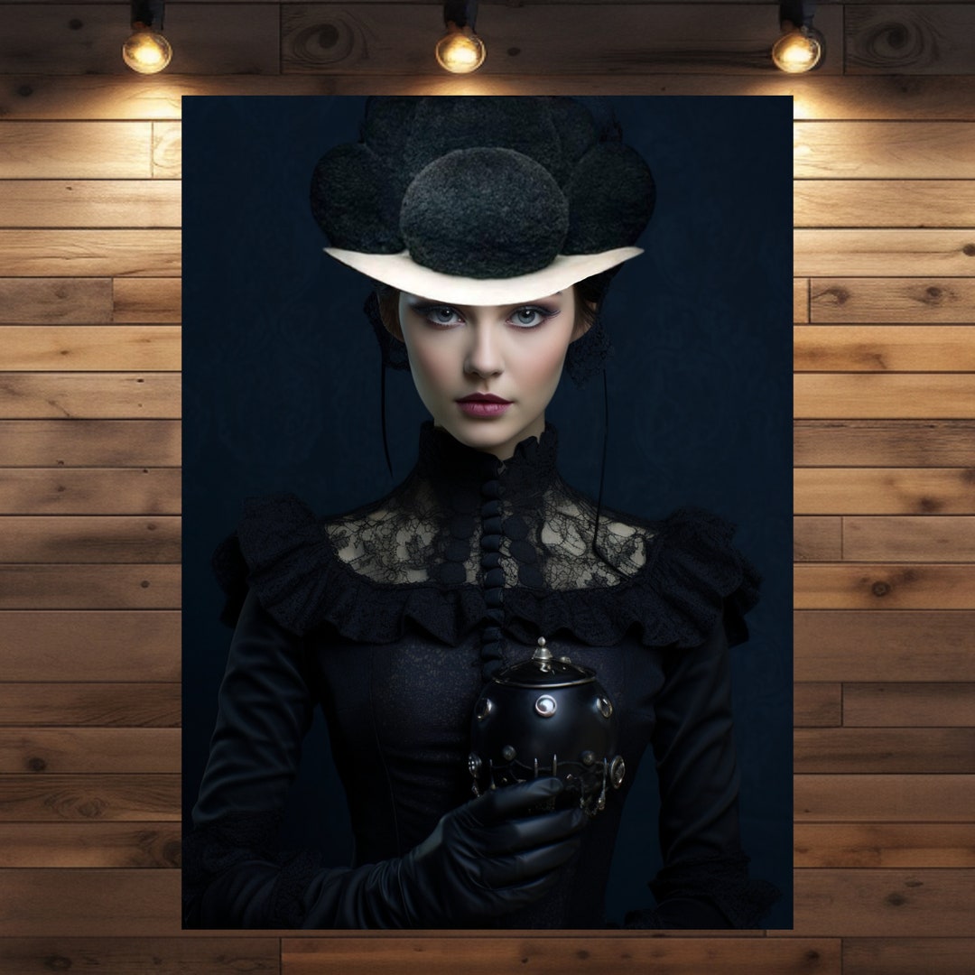 Black Forest Dark Art lady Lysandra Gothic Artwork With Bollenhut - Etsy