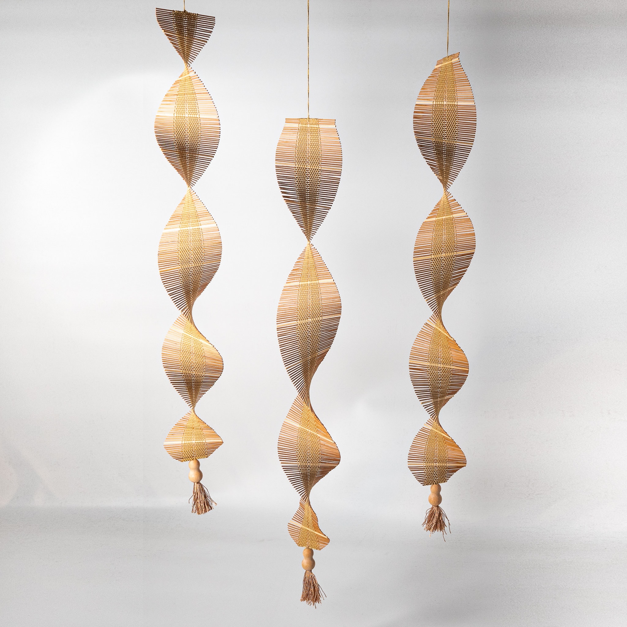 Modern Bamboo Mobile 3d Wind Spinner Natural Bamboo - Etsy