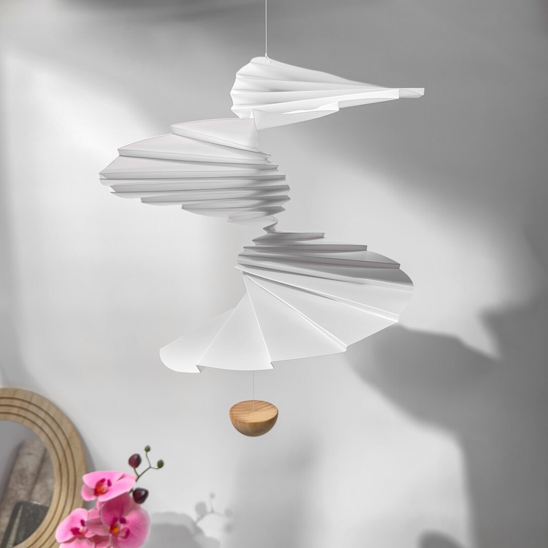 Modern Art Mobile 3d Hanging Spinner White Spiral 3d Art Spinner 3d ...