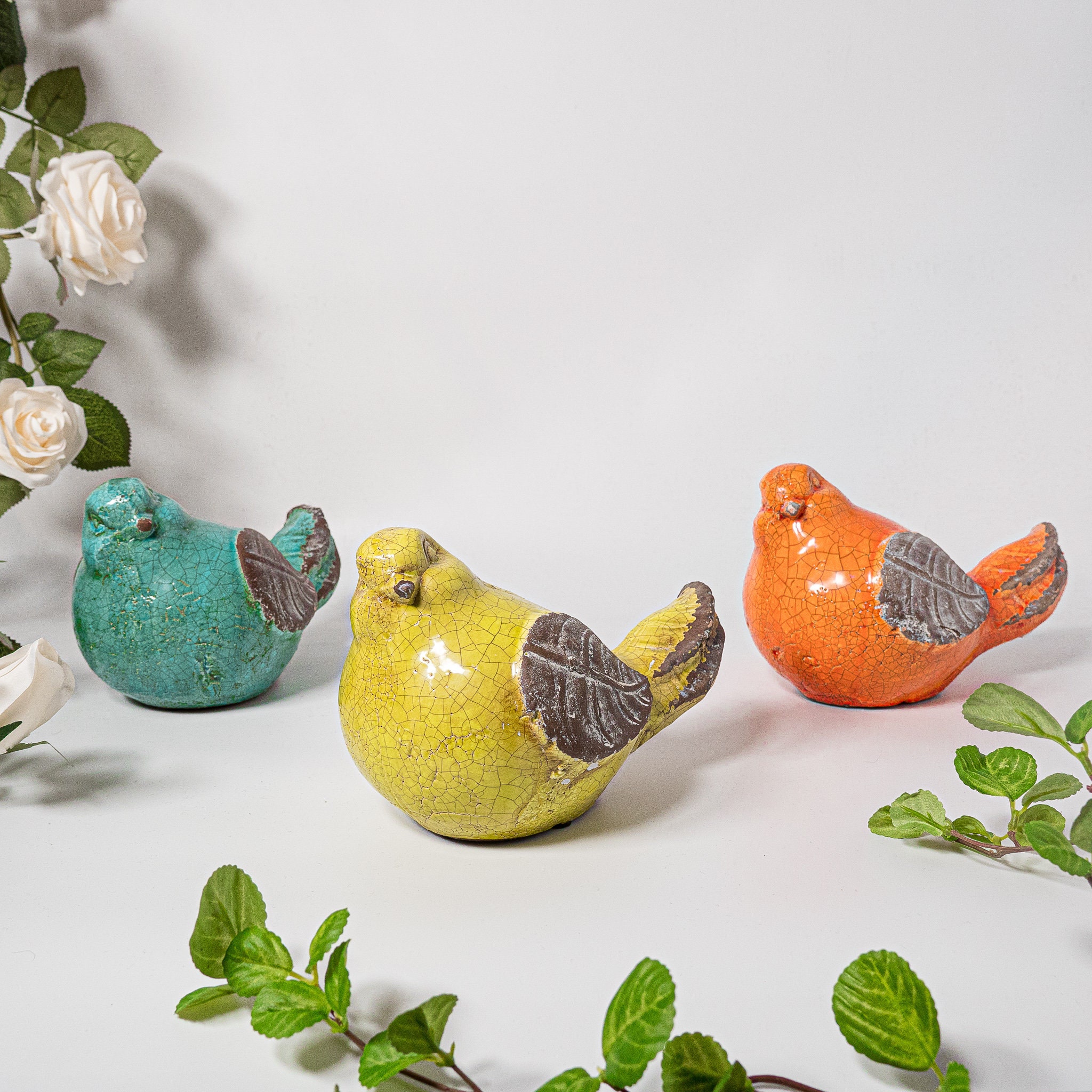 Ceramic Birds Large Bird Garden Decor Bird Figurine - Etsy