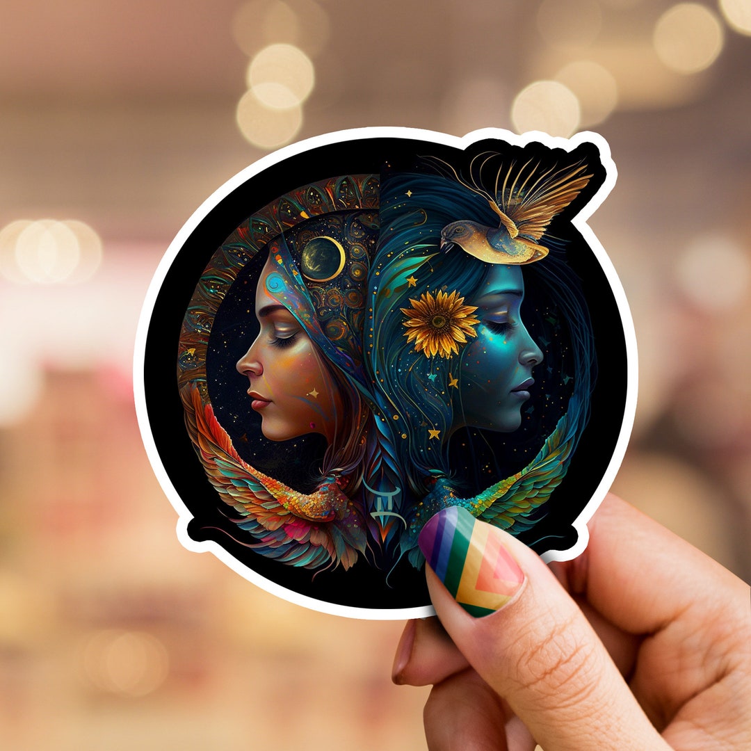 Gemini Sticker, Witchy Gemini Goddess Sticker, Waterproof Gemini ...