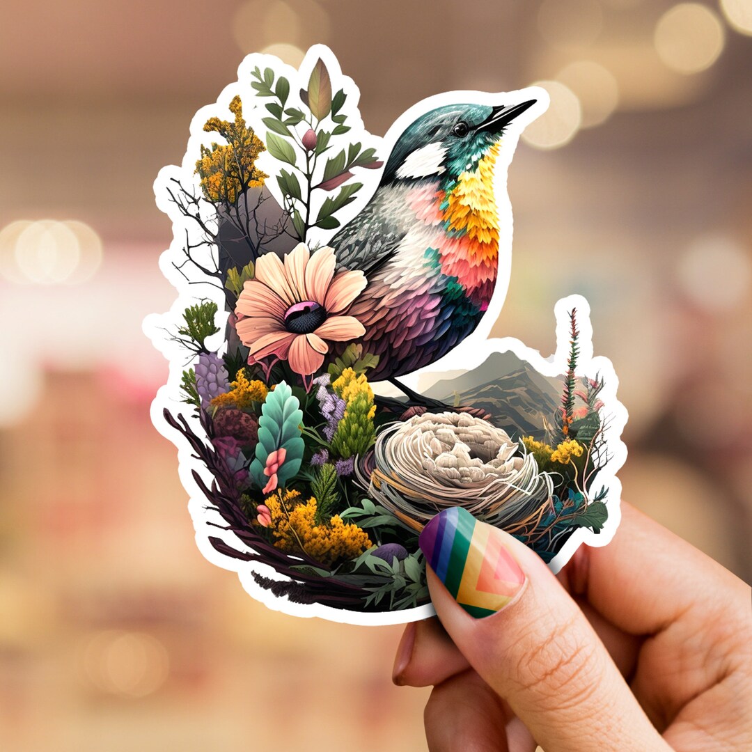 Nature Sticker, Bird Sticker, Mountain, Phone Sticker, Laptop Sticker ...
