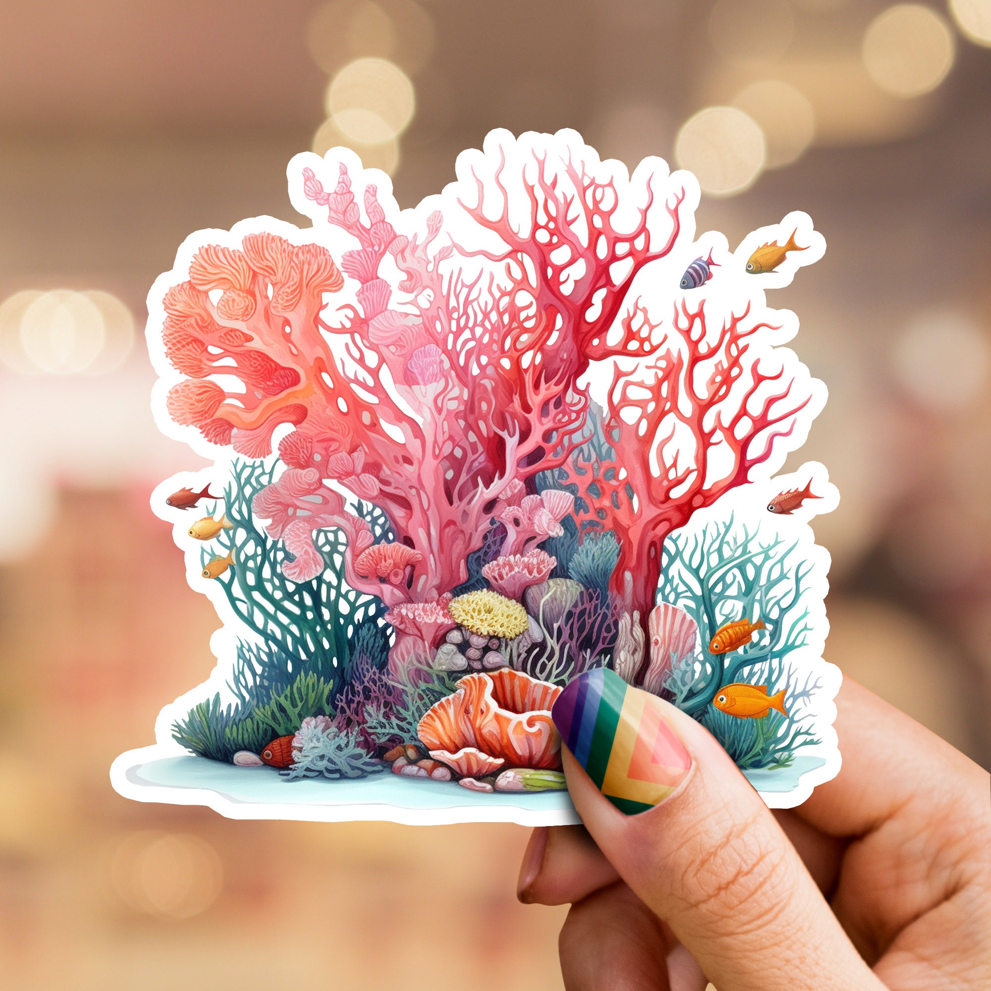 Coral Reef Sticker, Coral Sticker, Reef Sticker, Laptop Sticker, Phone ...