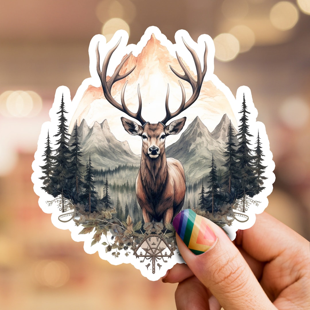 Deer Sticker, Nature Inspired Sticker, Forest Animal Sticker, Outdoor ...