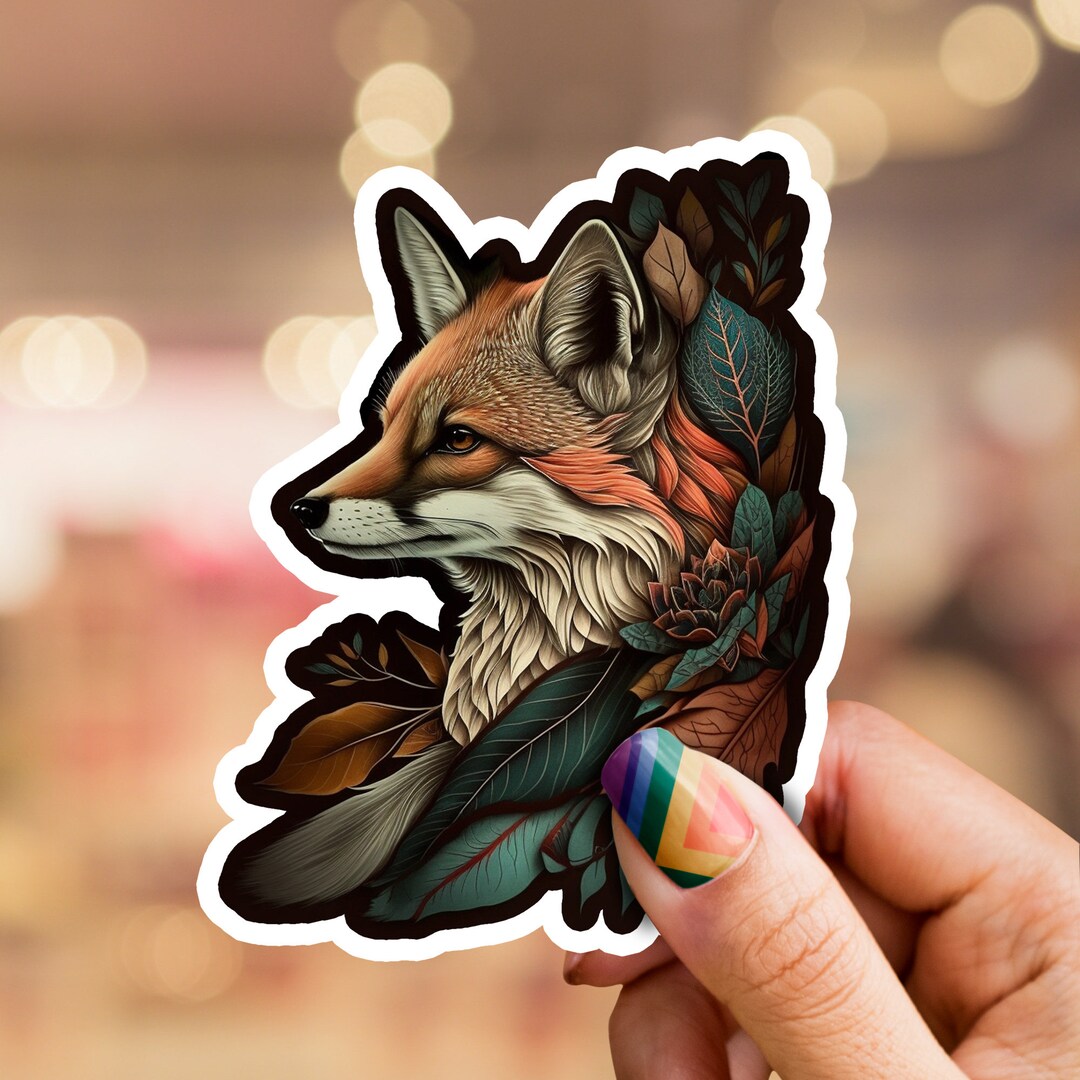 Fox Sticker, Fox, Fall Sticker, Fall Leaves, Laptop Sticker, Phone ...
