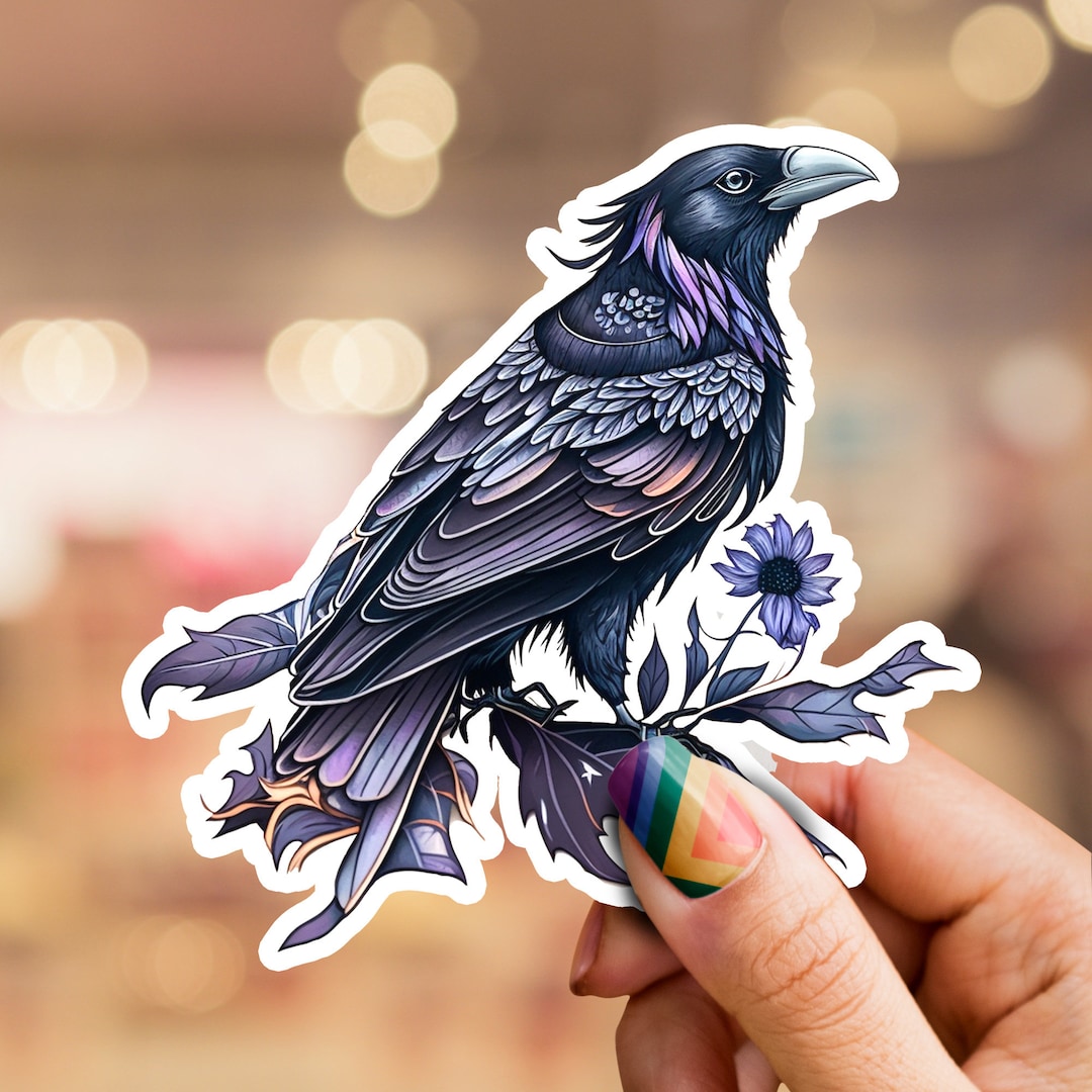 Raven Sticker, Raven, Sticker, Bird Sticker, Dark Sticker, Gothic ...