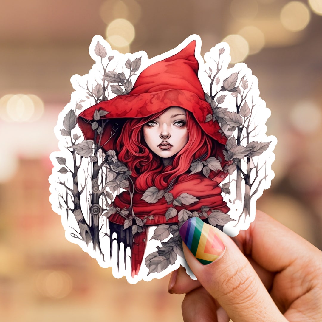 Little Red Riding Hood Sticker, Fairy Tale Sticker, Little Red Riding ...