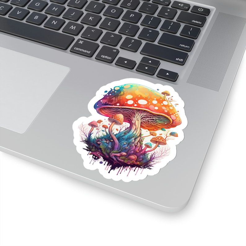 Psychedelic Mushroom Sticker, Mushroom, Sticker for Water Bottle ...