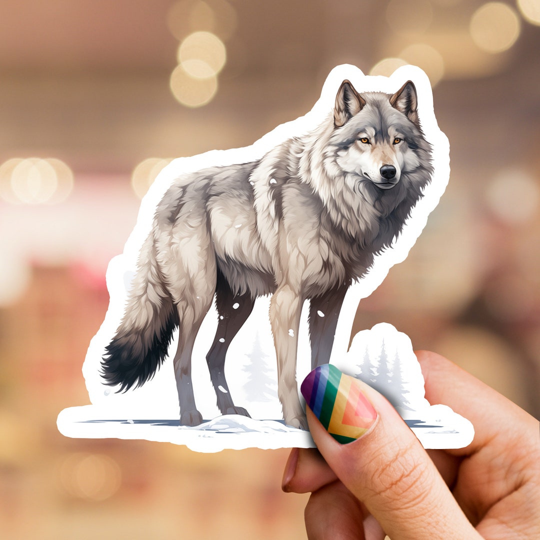 Wolf Sticker, Wolf Art, Wildlife Sticker, Nature Sticker, Laptop ...