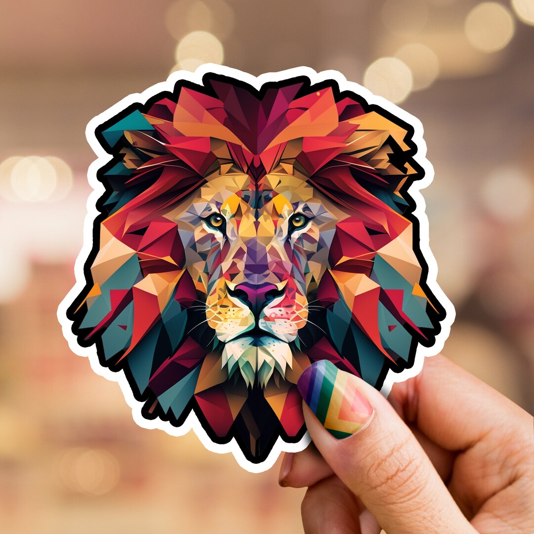 Lion Sticker, Sticker, Lion Minimalistic Sticker, Nature Sticker ...