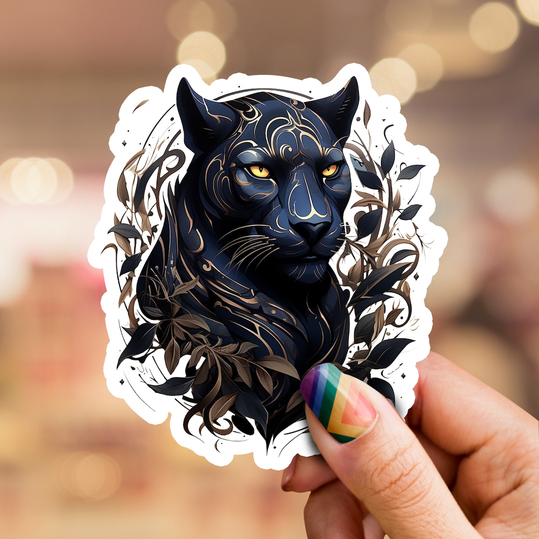 Black Panther Sticker, Sticker for Water Bottle, Laptop Sticker, Laptop ...