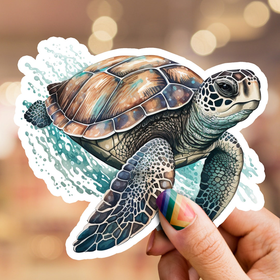 Sea Turtle Sticker, Turtle Sticker, Sticker, Turtle Lover, Laptop ...