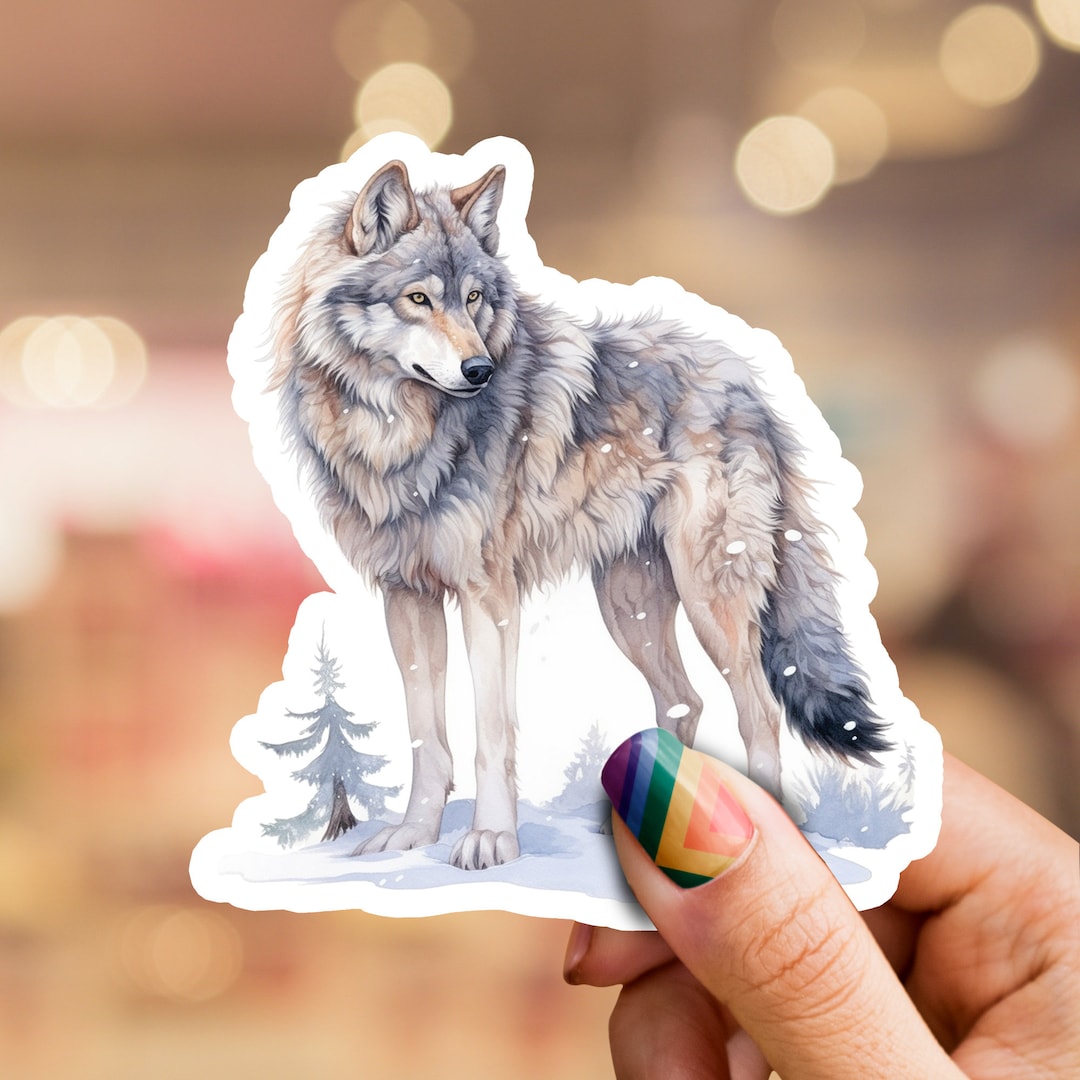 Wolf Sticker Wolf Art Wildlife Sticker Nature Sticker Laptop Sticker Phone Sticker Water