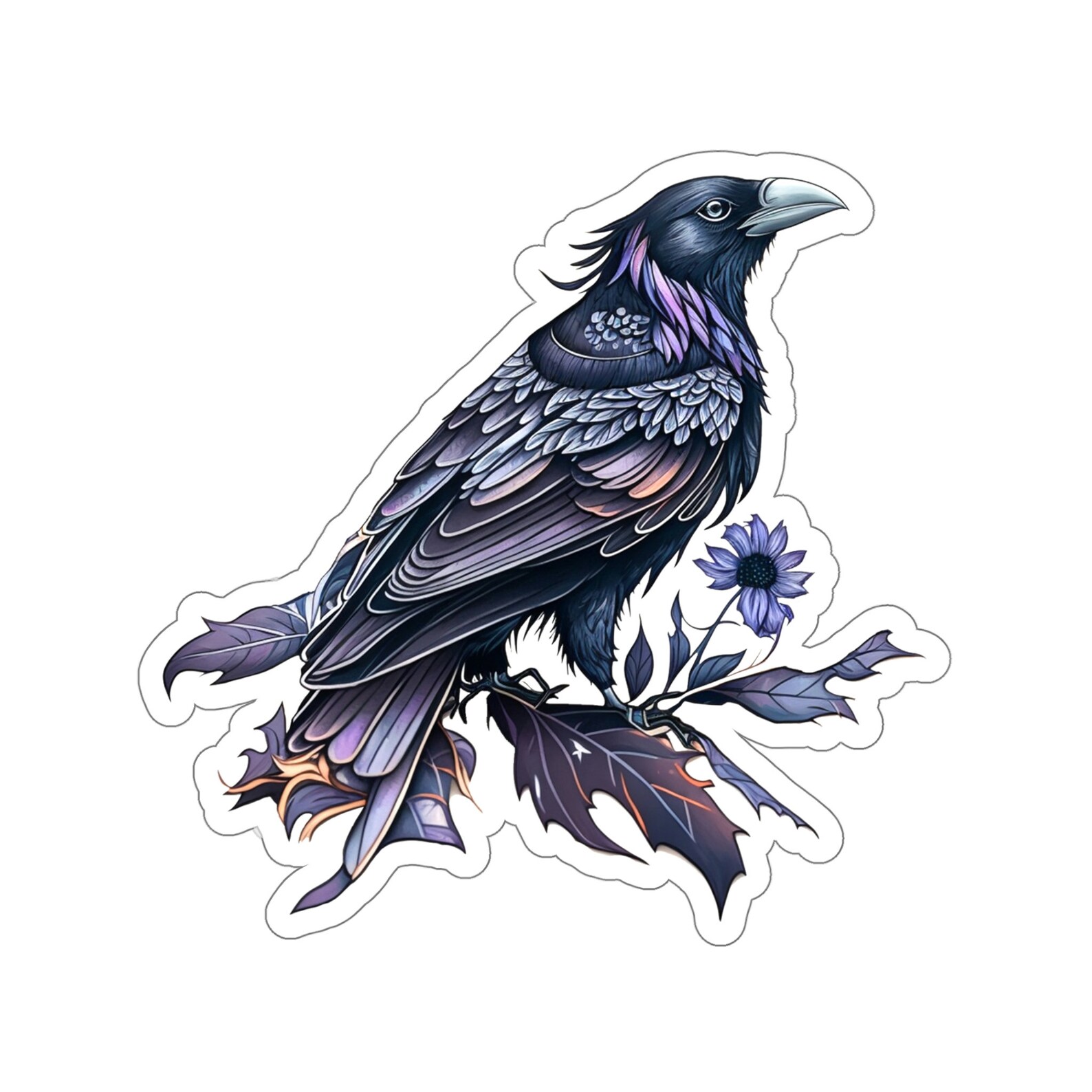 Raven Sticker Raven Sticker Bird Sticker Dark Sticker - Etsy