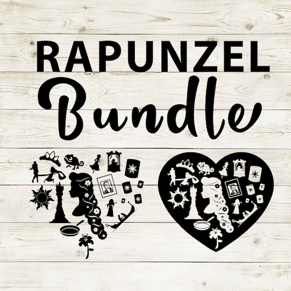 Beauty and the Beast Belle Clipart Silhouette Bundle Heart and Cutout ...