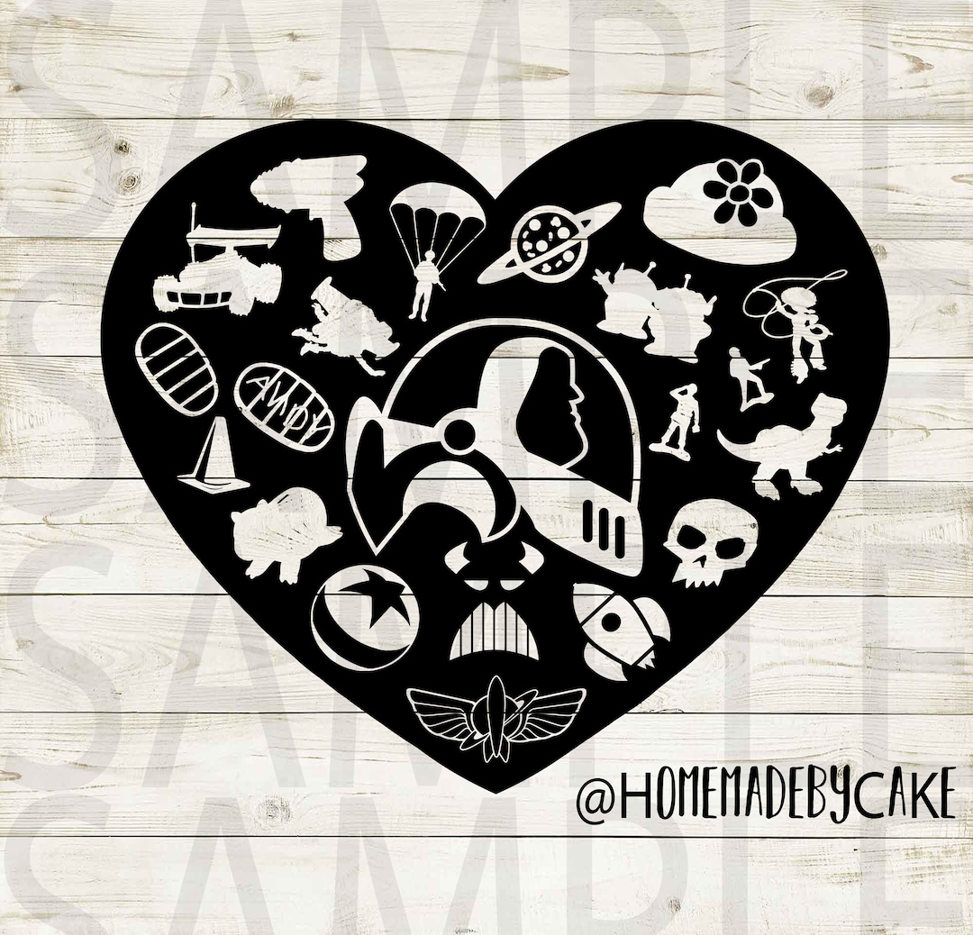 Toy Story Buzz Lightyear Clipart Silhouette Cutout Heart Design Artwork ...