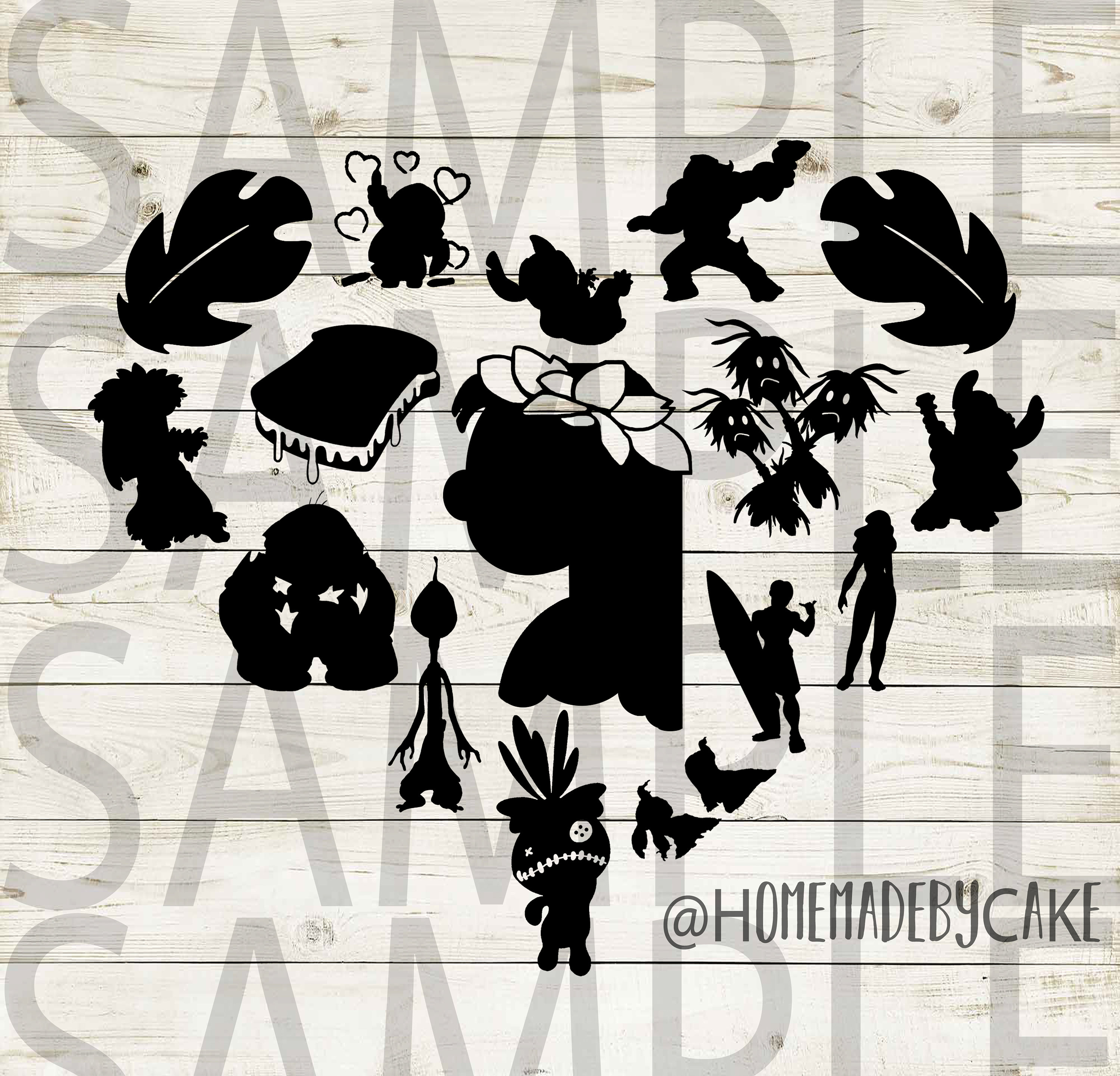 Lilo and Stitch Lilo Clipart Silhouette Heart Design - Etsy