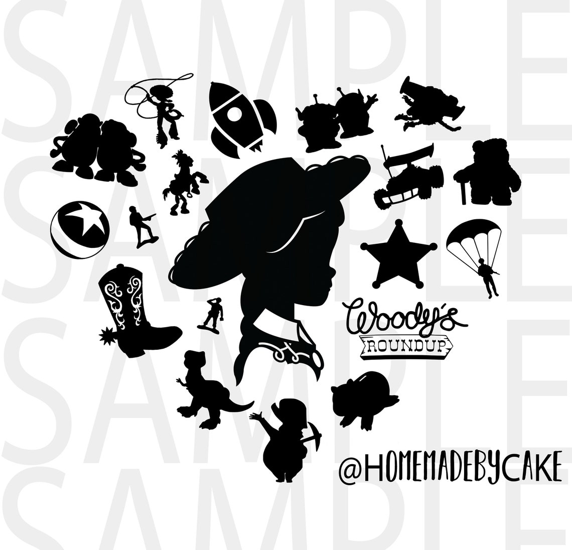 Toy Story Jessie Clipart Silhouette Heart Design Artwork Instant ...