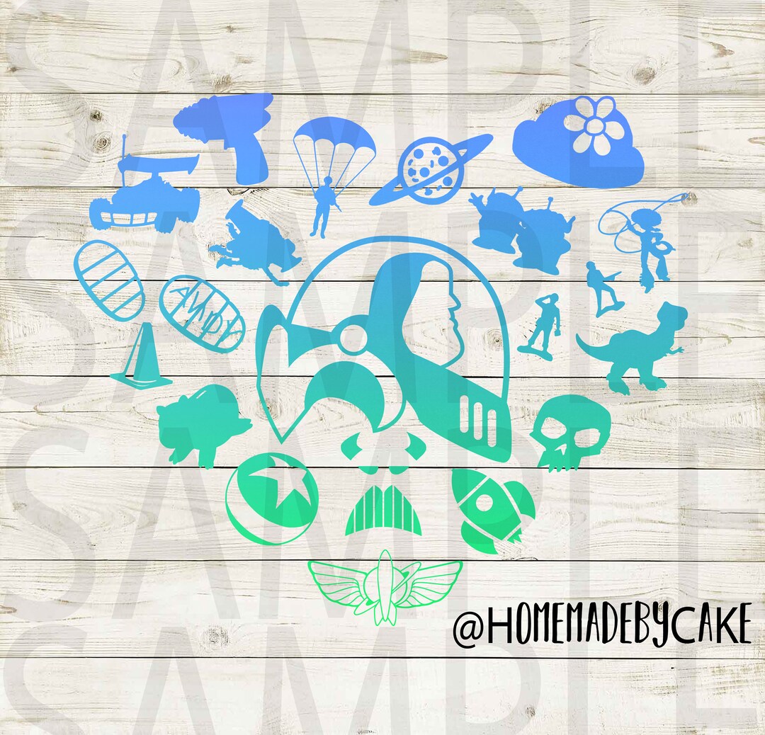 Toy Story | Buzz Lightyear Clipart Silhouette | Multicolor Heart Design ...