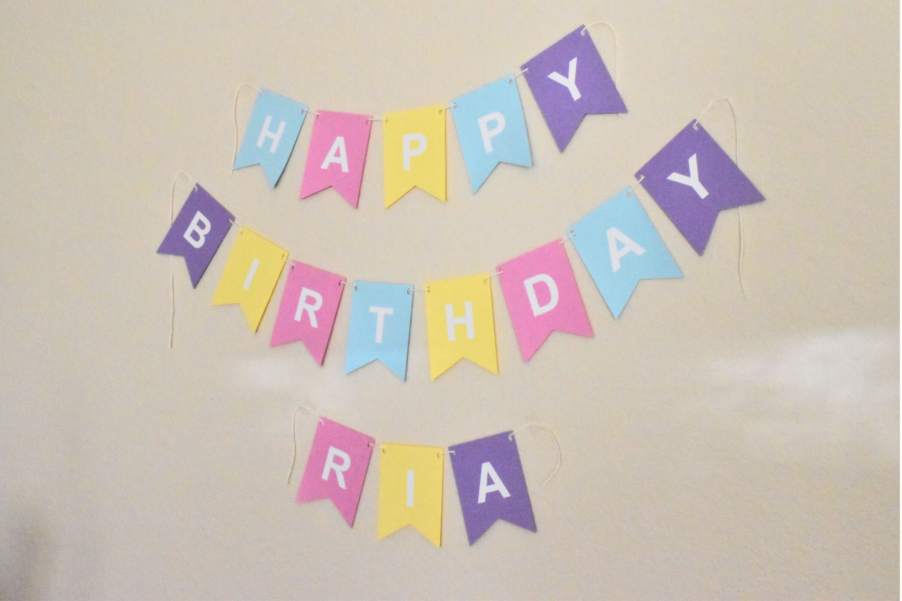 Pastel Birthday Banner Decorations for Kids | Colorful Birthday ...