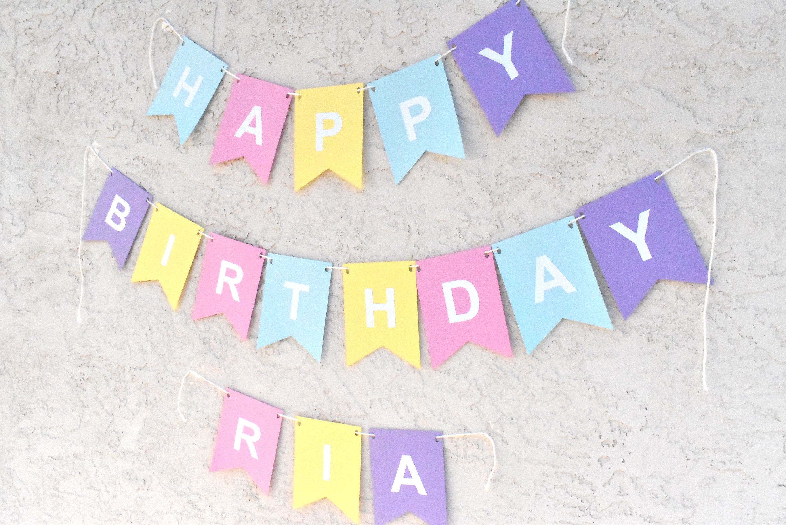 Pastel Birthday Banner Decorations for Kids | Colorful Birthday ...