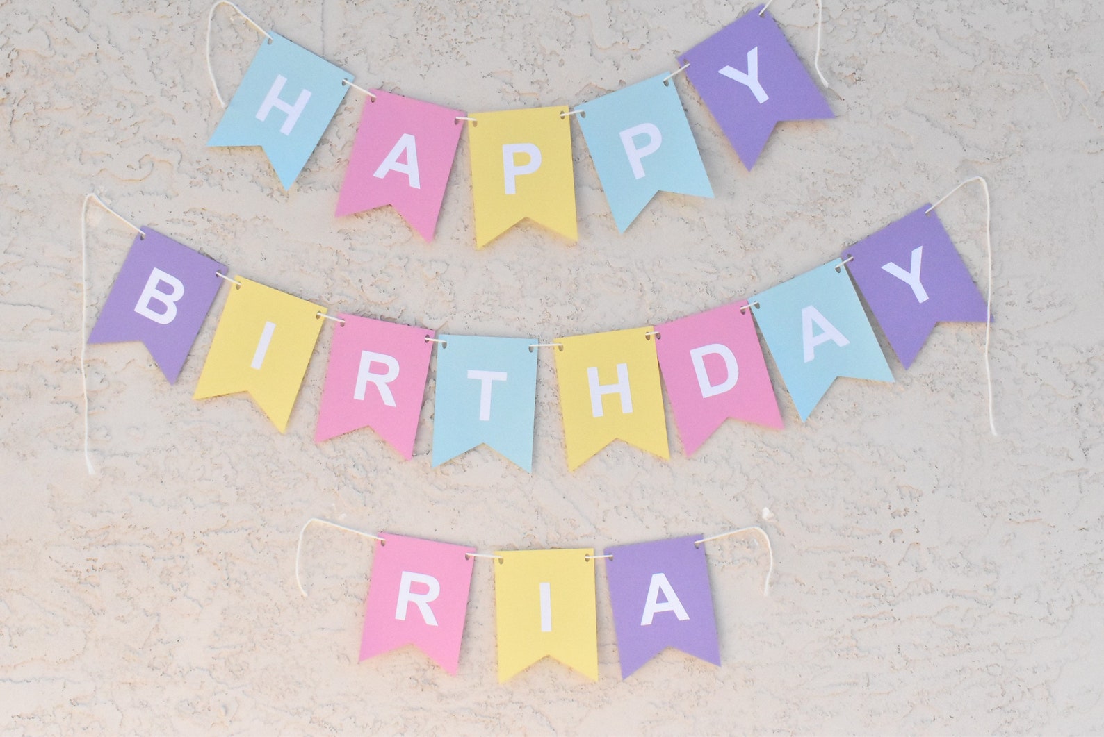 Pastel Birthday Banner Decorations for Kids | Colorful Birthday ...