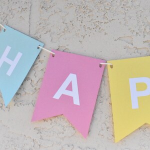 Pastel Birthday Banner Decorations for Kids | Colorful Birthday ...