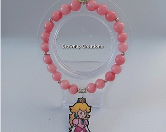 Princess Peach Beaded Bracelets - Etsy