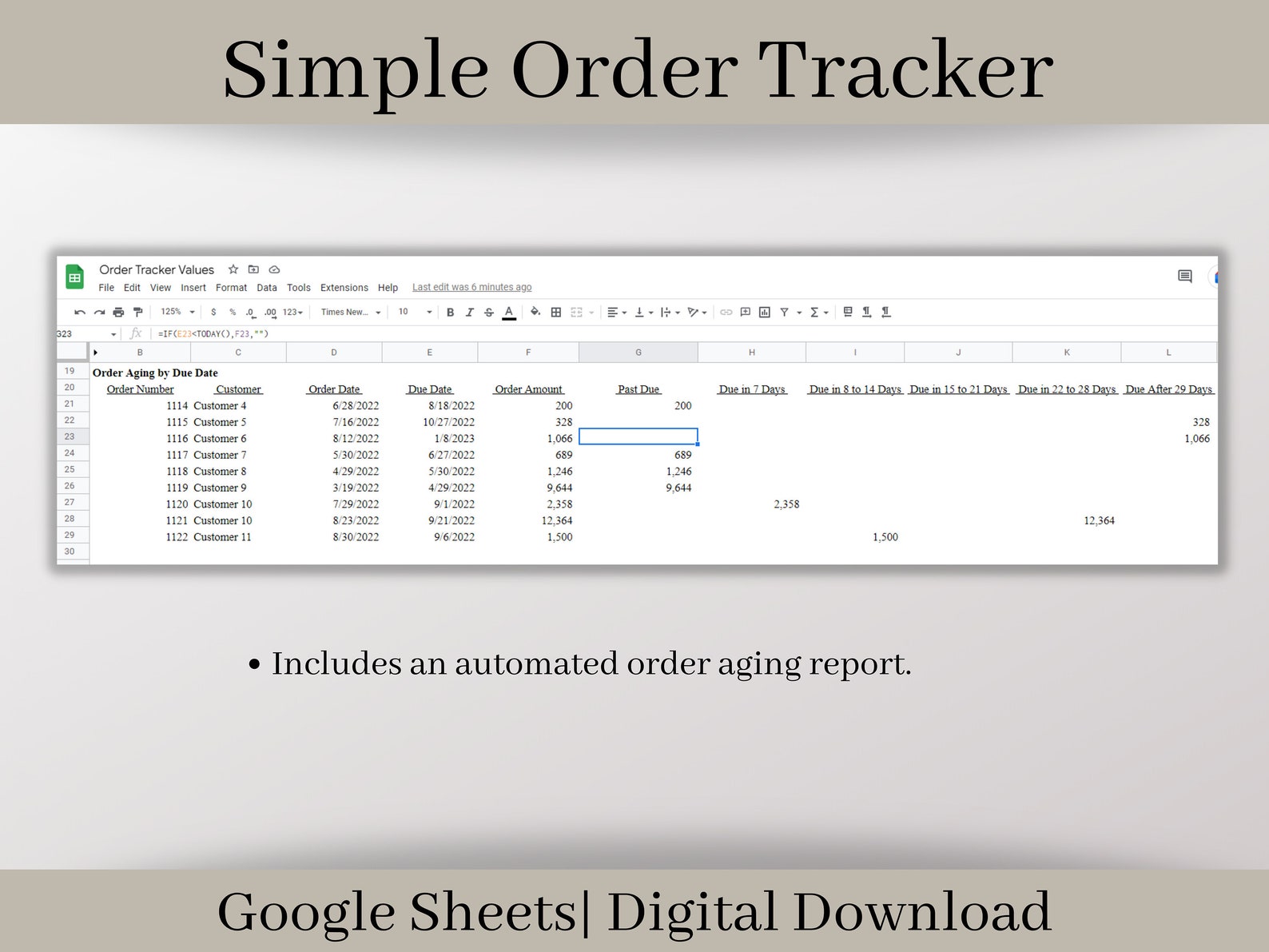 Small Business Order Tracker Spreadsheet, Google Sheets Template Easily ...